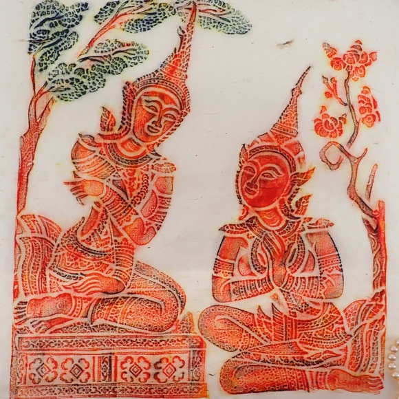 Hand Crafted | Art | Tibetan Buddhist Temple Rubbing On Rice Paper 2 X ...